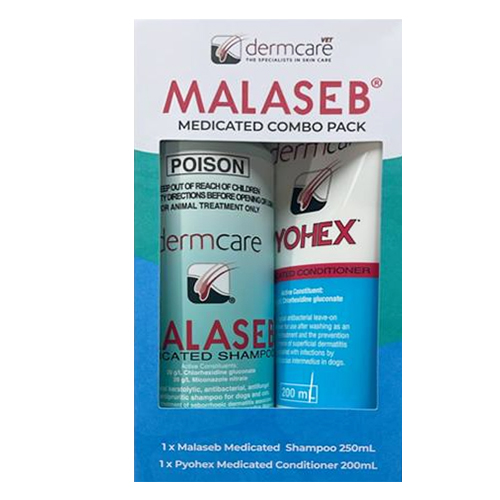 Buy Dermcare Malaseb & Pyohex Combo 250ml Shampoo + 200ml Conditioner ...
